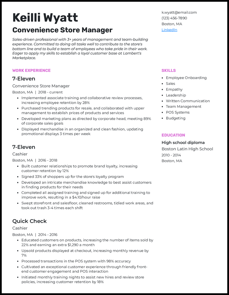 9 Store Manager Resume Examples for 2025