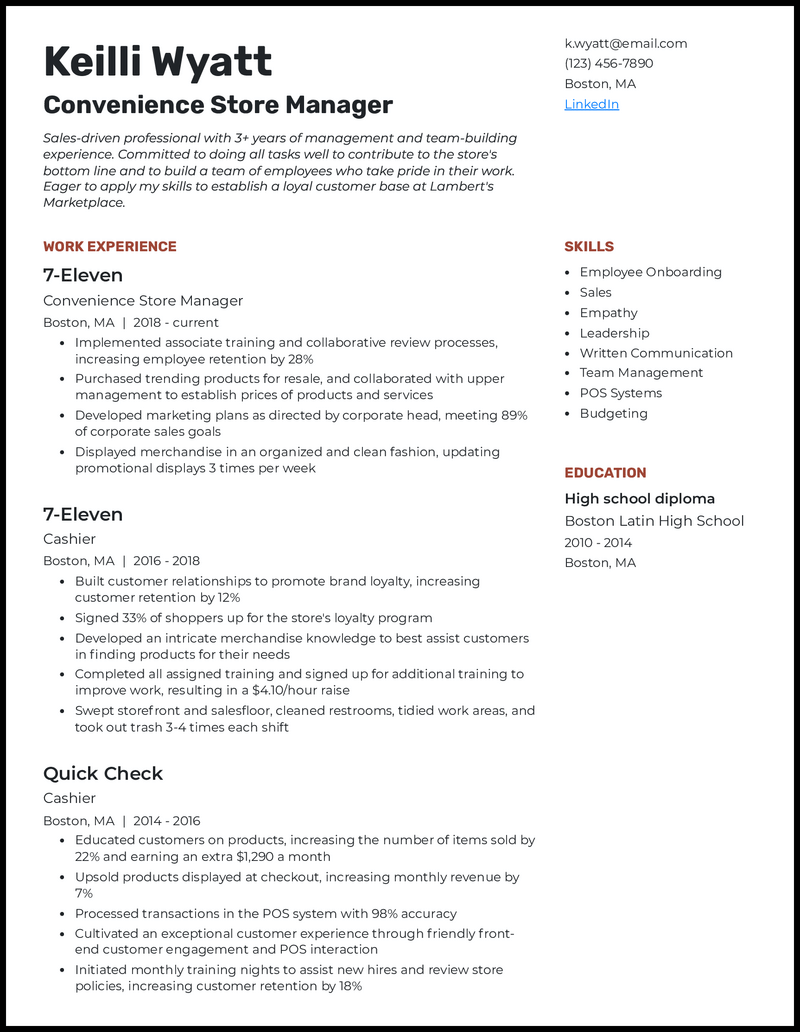 9 Store Manager Resume Examples for 2025