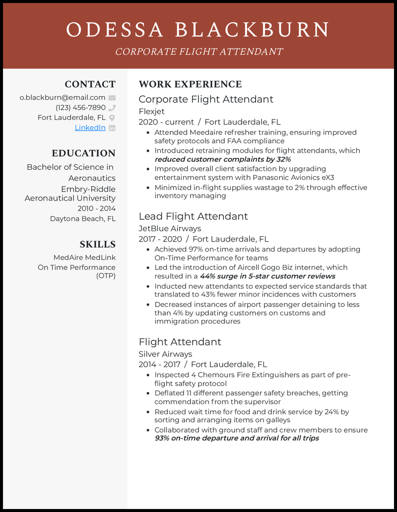11 Flight Attendant Resume Examples & Guide for 2026