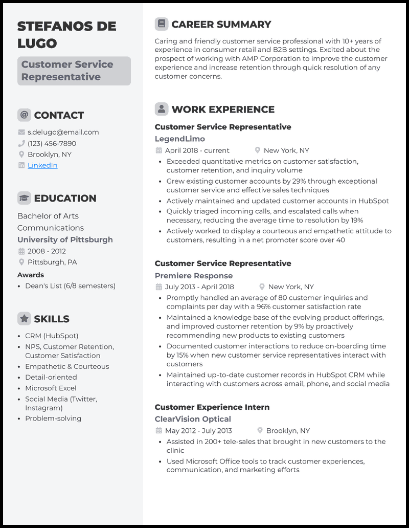 34 Customer Service CV Examples for 2026