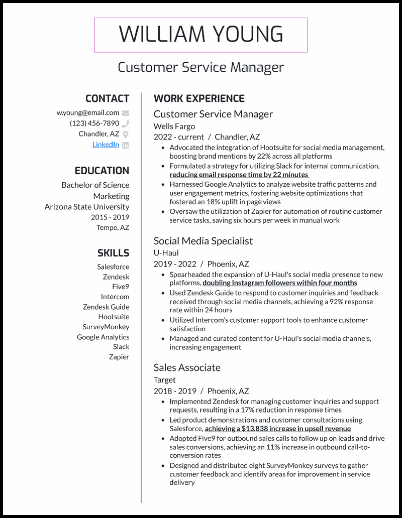 5 Customer Service Manager Resume Examples for 2025