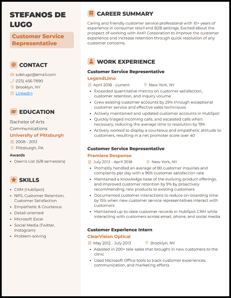 34 Customer Service Resume Examples for 2026