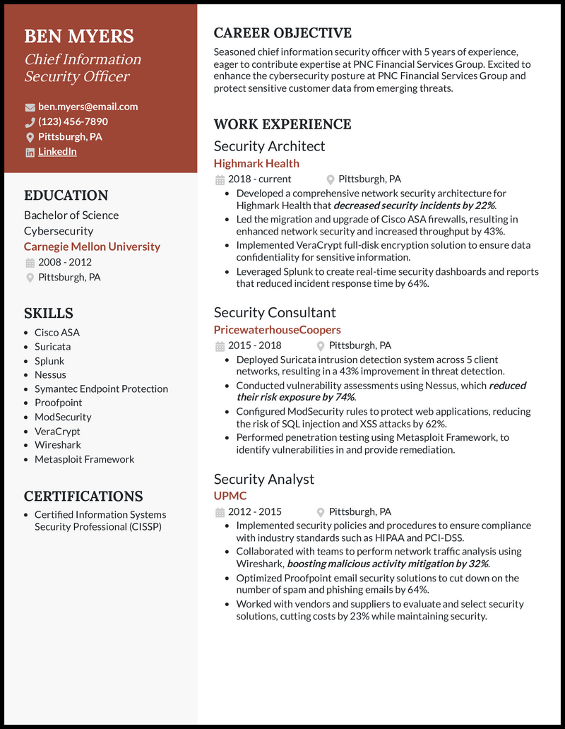 15 Cyber Security Resume Examples [& Templates]
