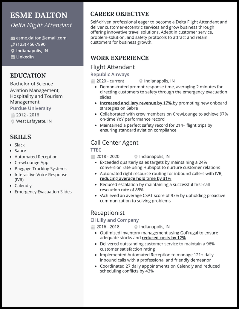 9 Flight Attendant Resume Examples & Guide for 2024