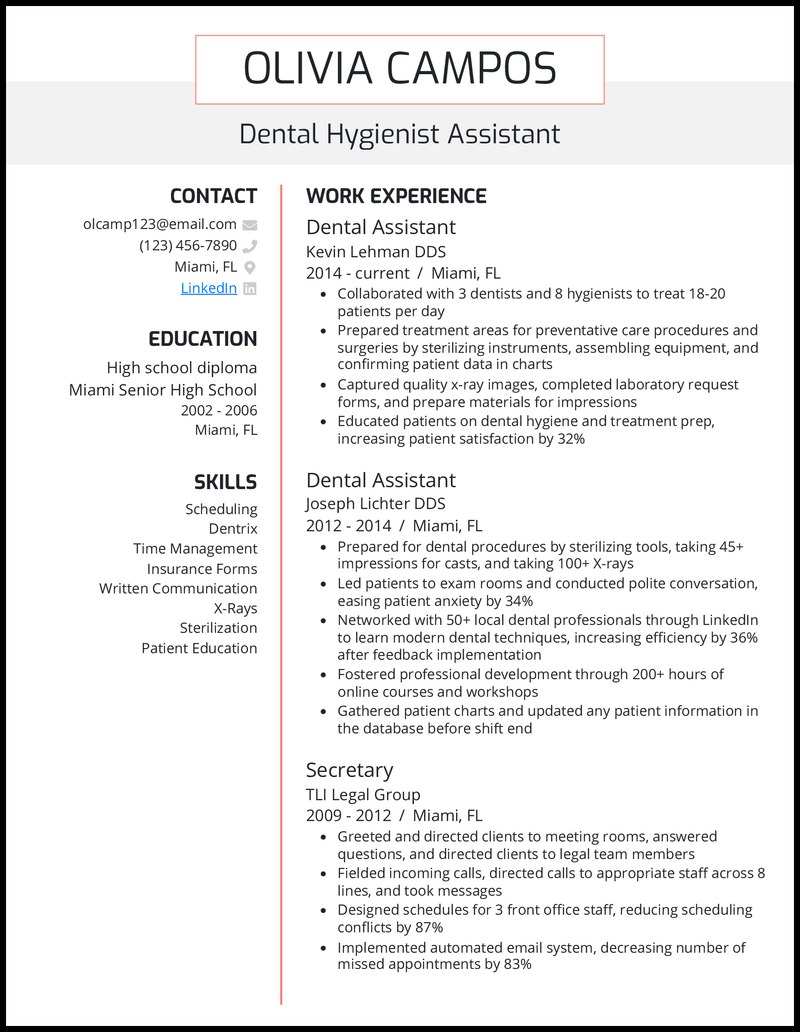 7 Dental Hygienist Resume Examples [& Templates]