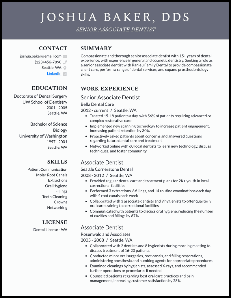 7 Dentist Resume Examples Guaranteed to Work in 2024