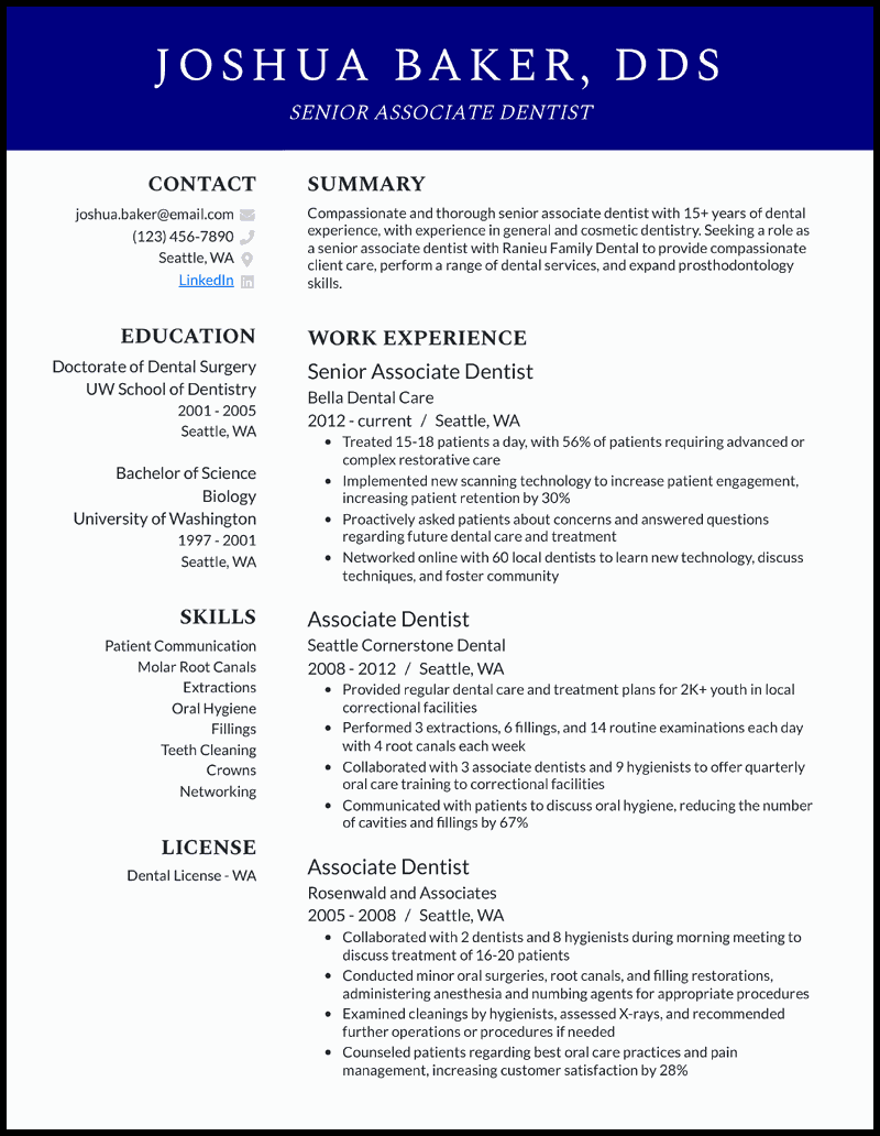 7 Dentist Resume Examples Guaranteed to Work in 2024