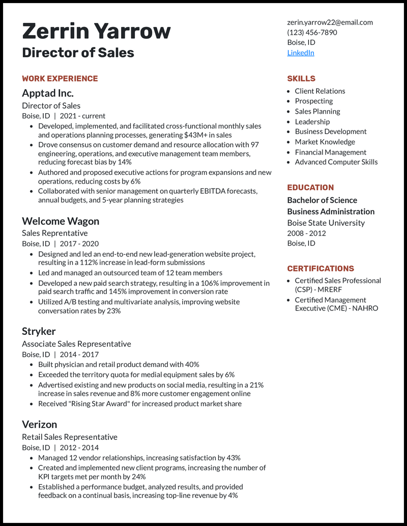 23 Sales Resume Examples That Landed Jobs in 2024