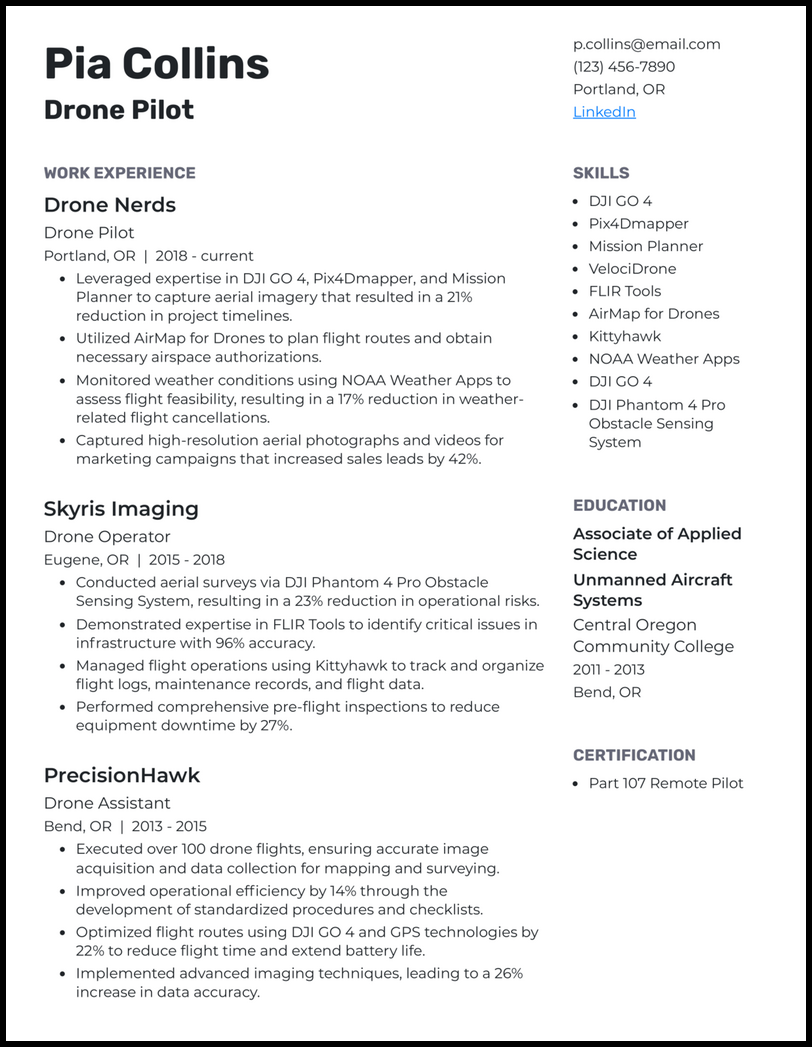 5 Pilot Resume Examples Ready for Takeoff in 2024