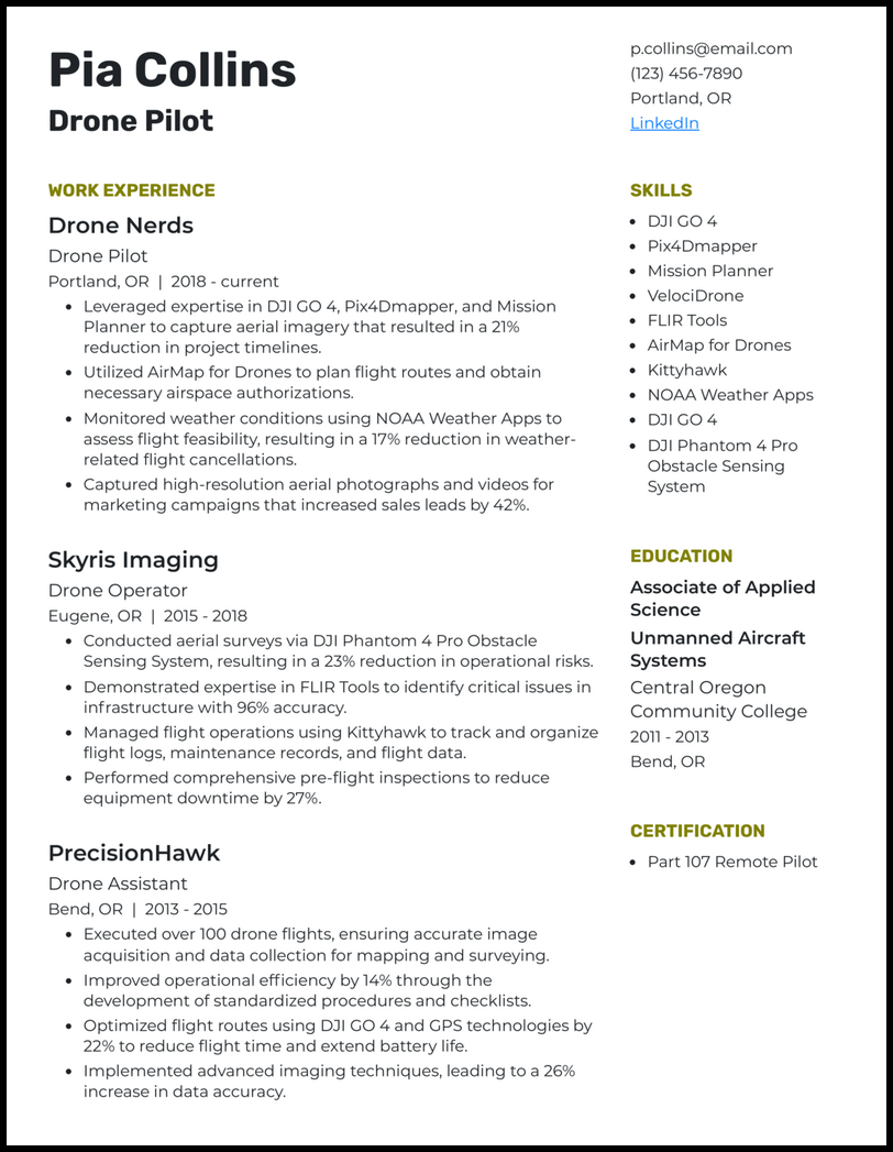 5 Pilot Resume Examples Ready for Takeoff in 2024