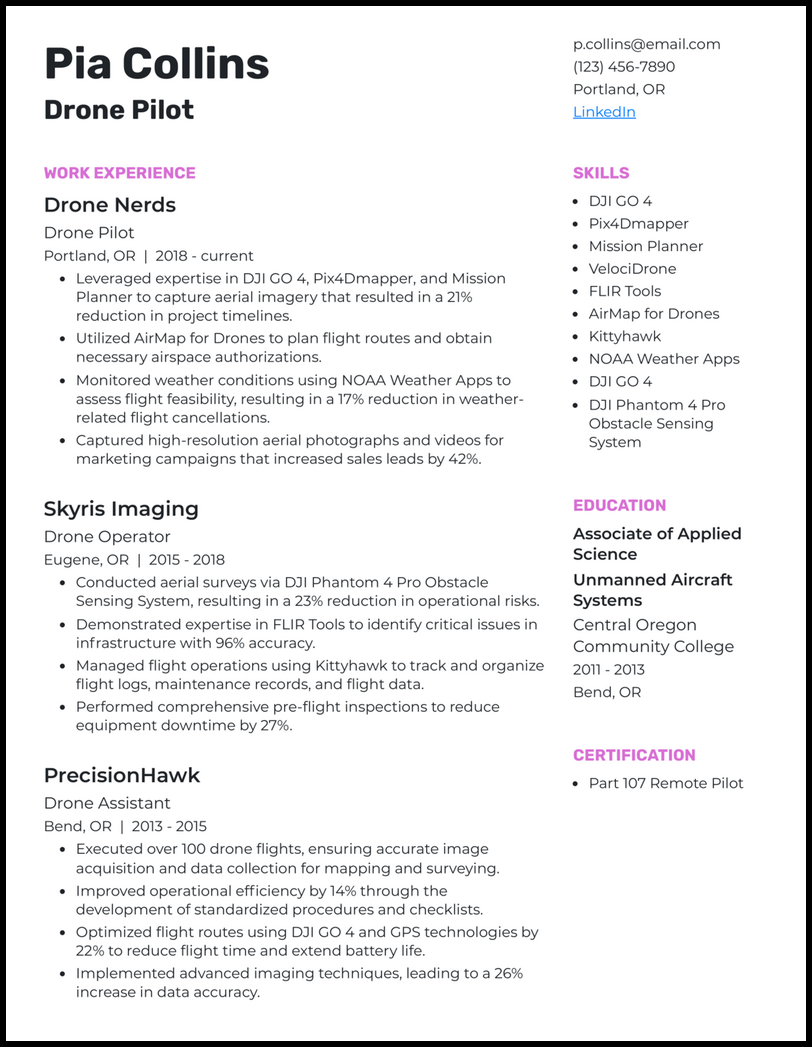 5 Pilot Resume Examples Ready for Takeoff in 2024