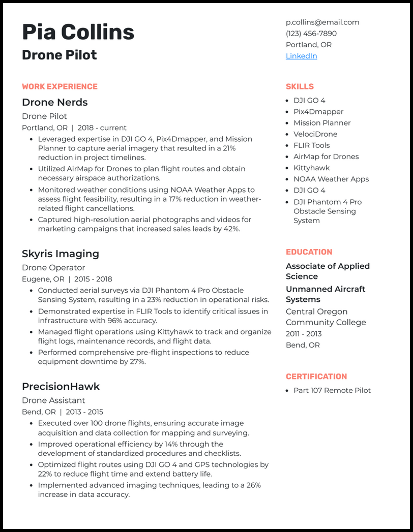 5 Pilot Resume Examples Ready for Takeoff in 2024