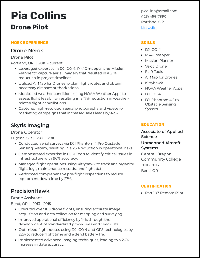 5 Pilot Resume Examples Ready for Takeoff in 2024