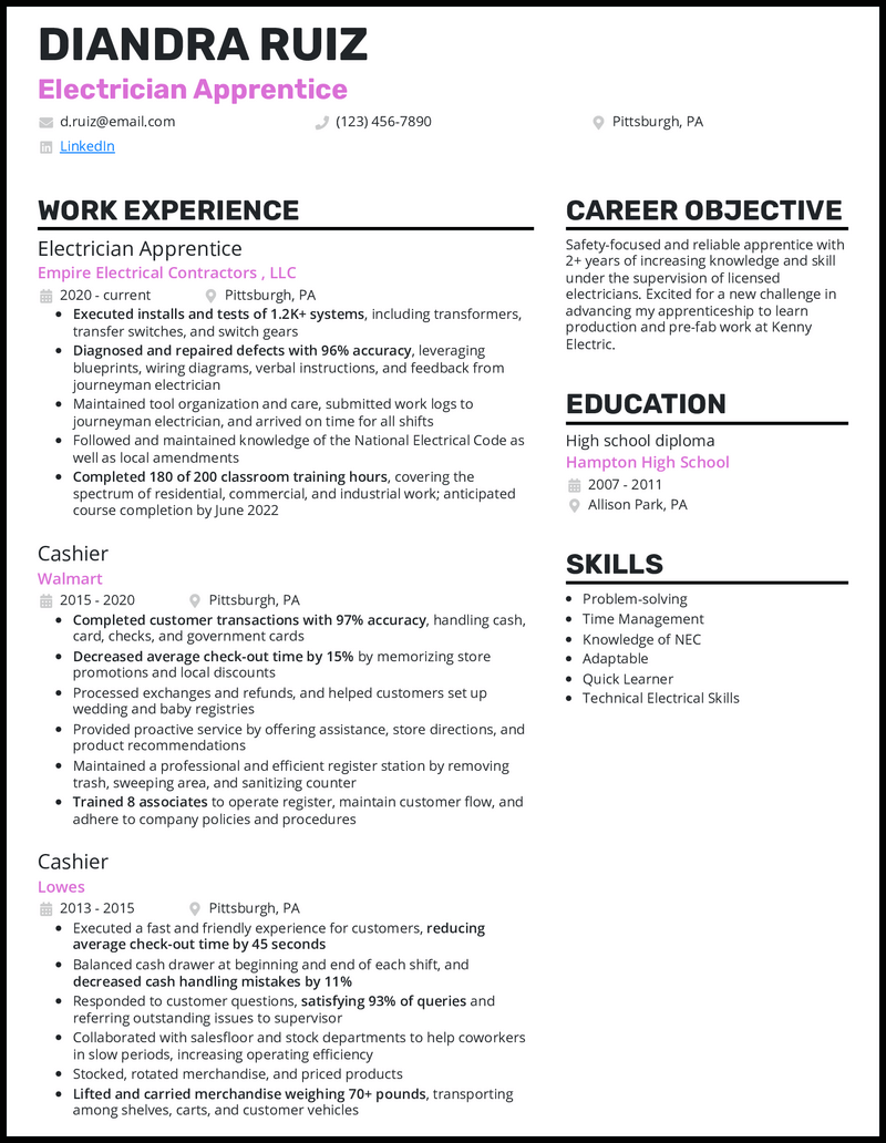 12 Electrician Resume Examples [& Templates]