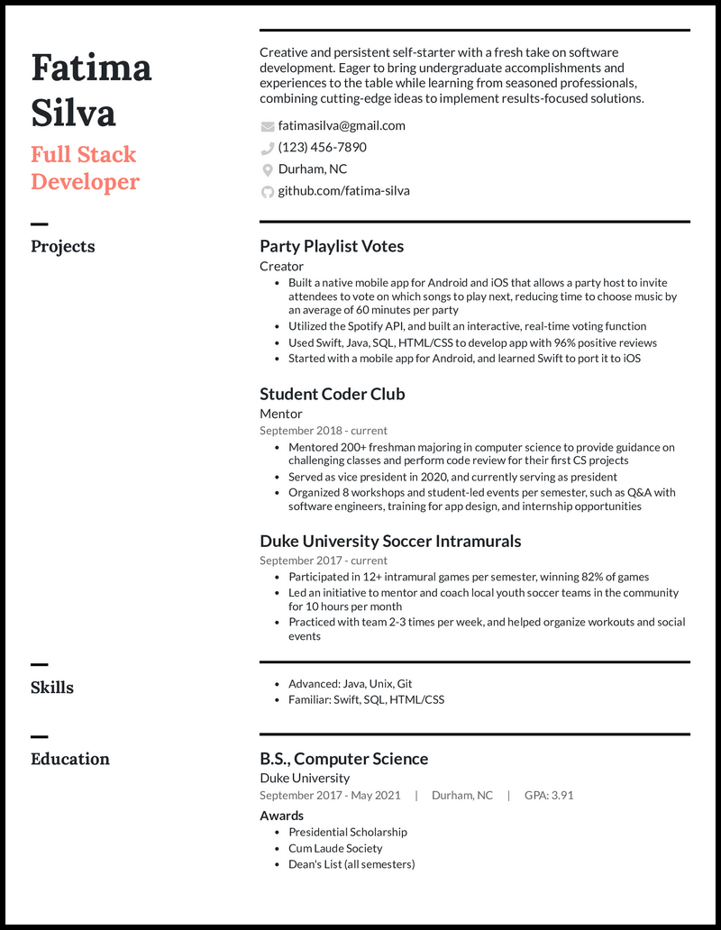 15 College Graduate Resume Examples [& Templates]