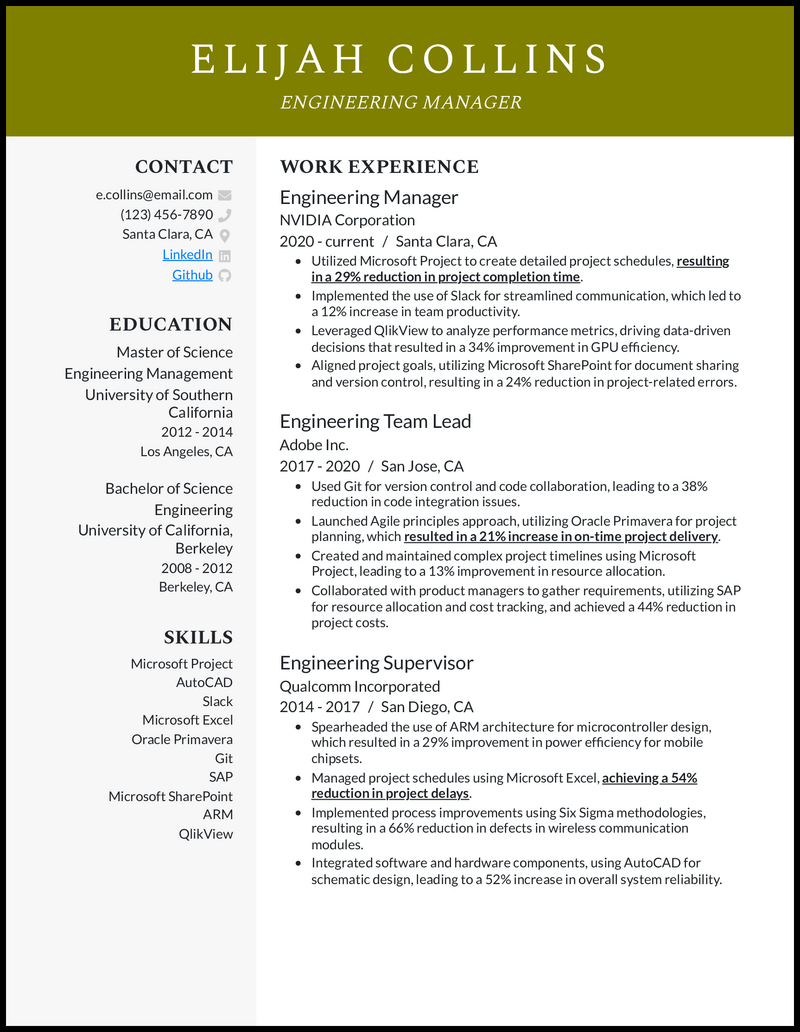 25 Engineering Resume Examples for 2025