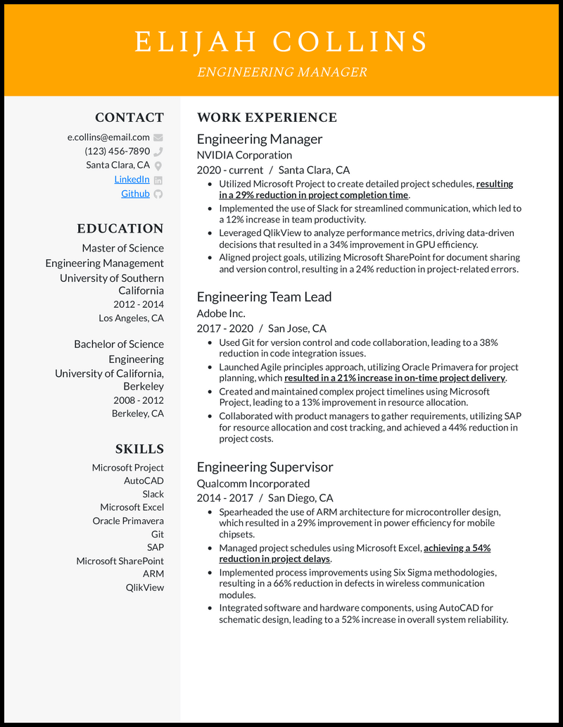 25 Engineering Resume Examples for 2025