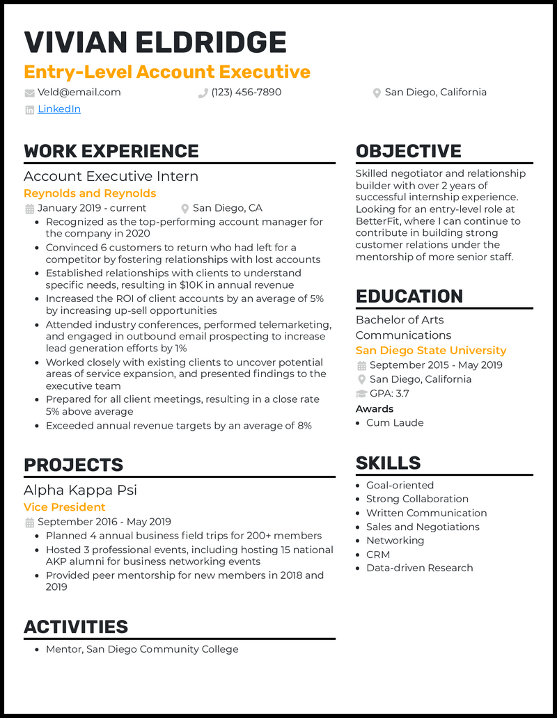 14 Account Executive Resume Examples for 2024