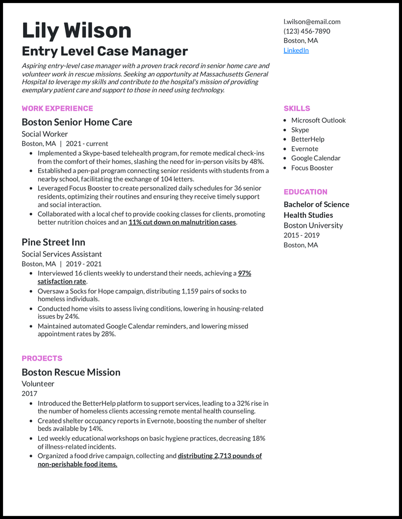 10 Case Manager Resume Examples That Worked in 2025