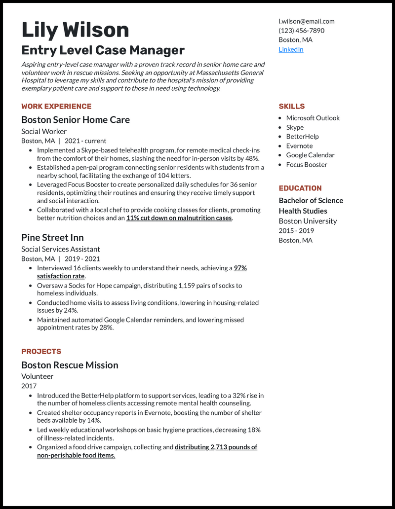 10 Case Manager Resume Examples That Worked in 2025