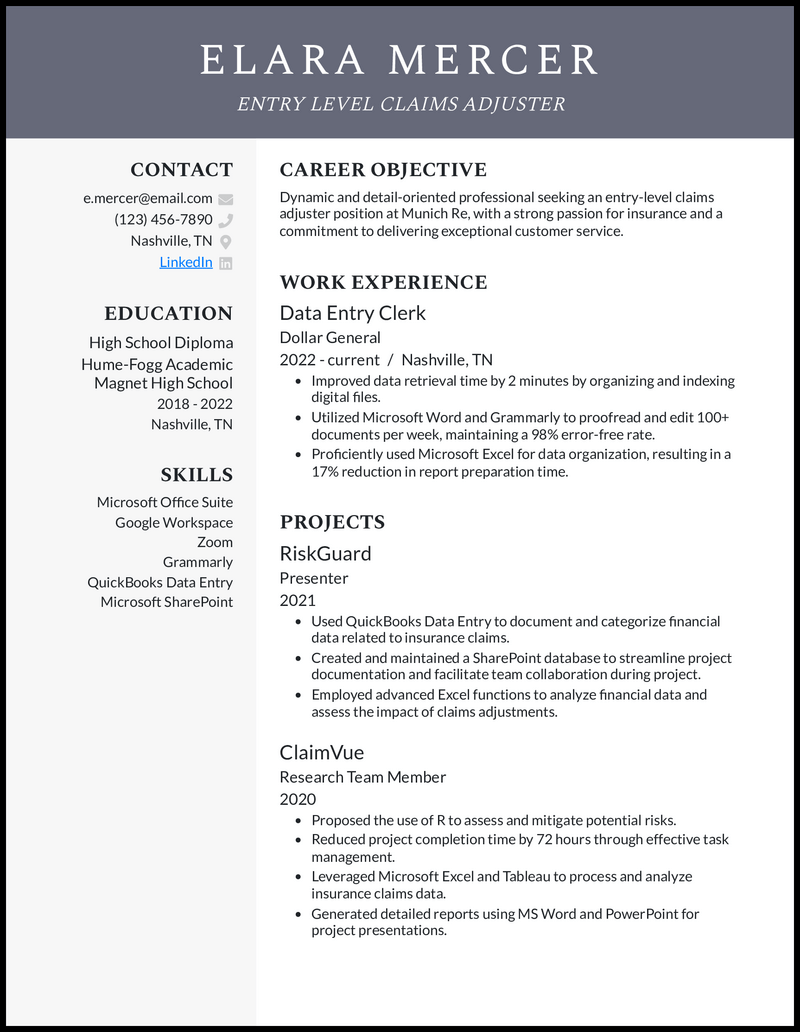 15 Claims Adjuster Resume Samples For 2025