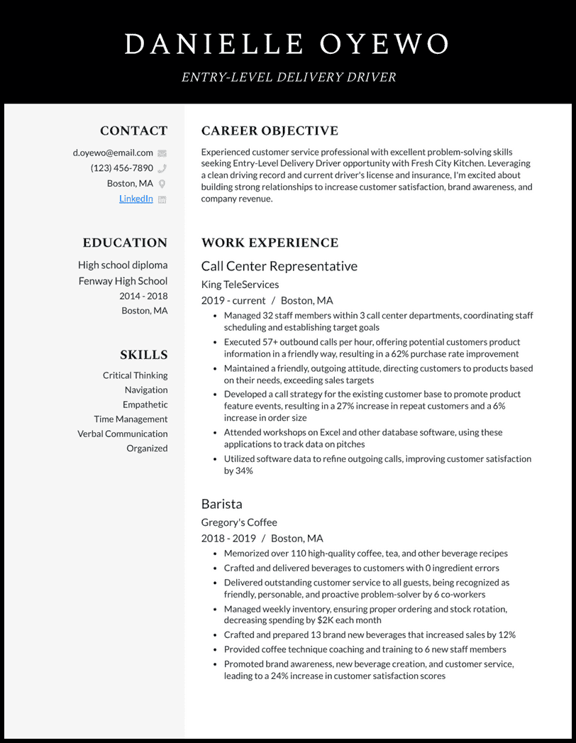 9 Delivery Driver Resume Examples That Work in 2025