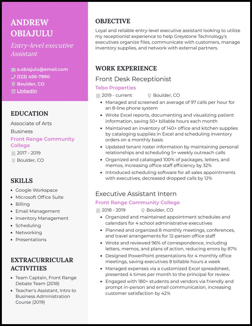 16 Executive Assistant Resume Examples for 2024