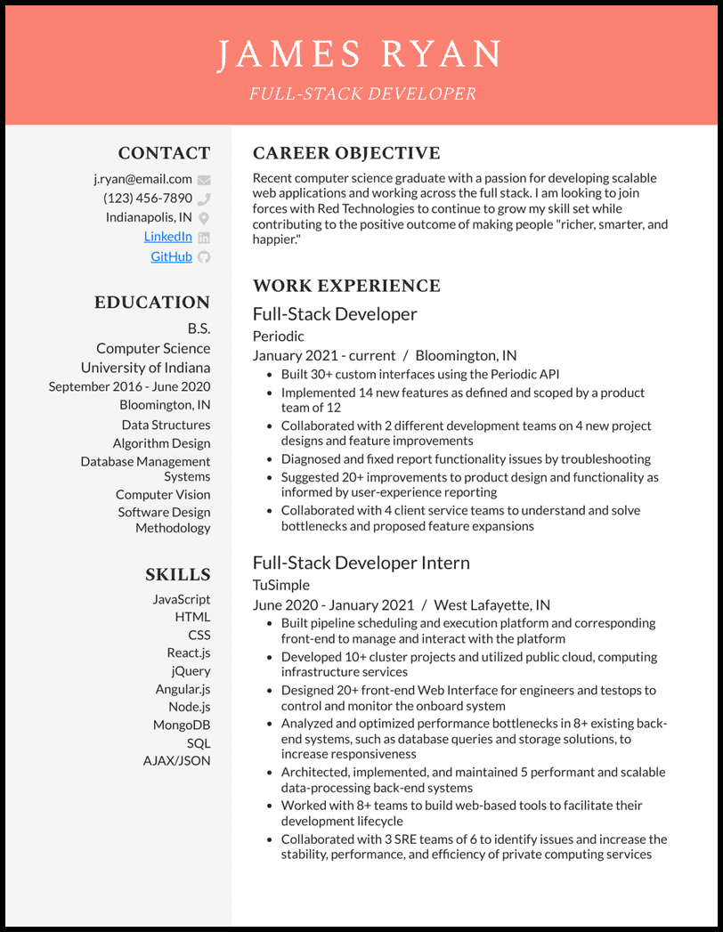 13 Real Full-Stack Developer Resume Examples That Worked in 2025