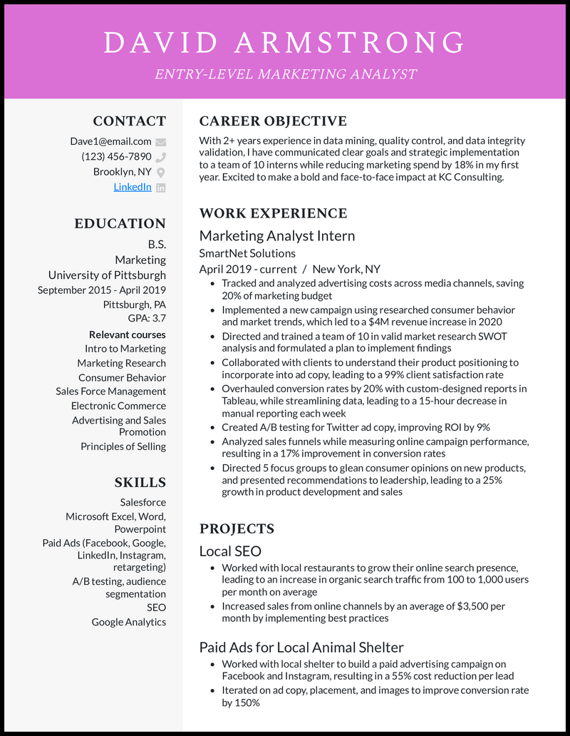 24 Best Marketing Resume Examples for 2025