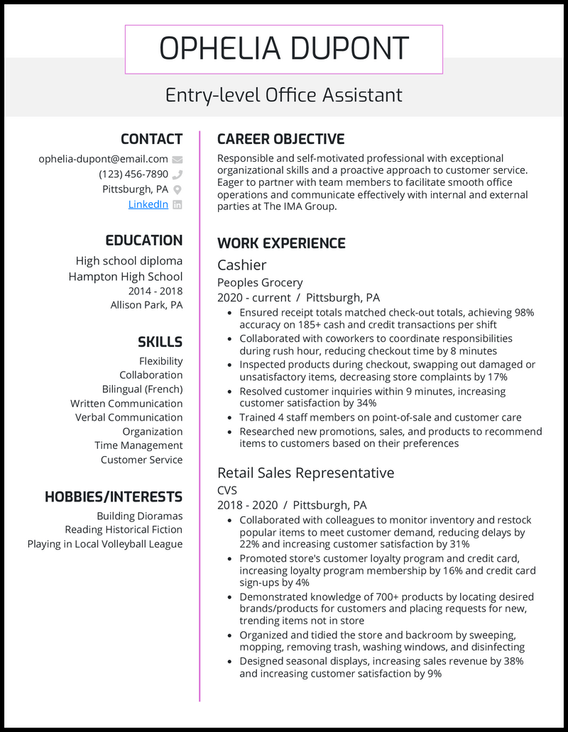 7 Office Assistant Resume Examples [& Templates]