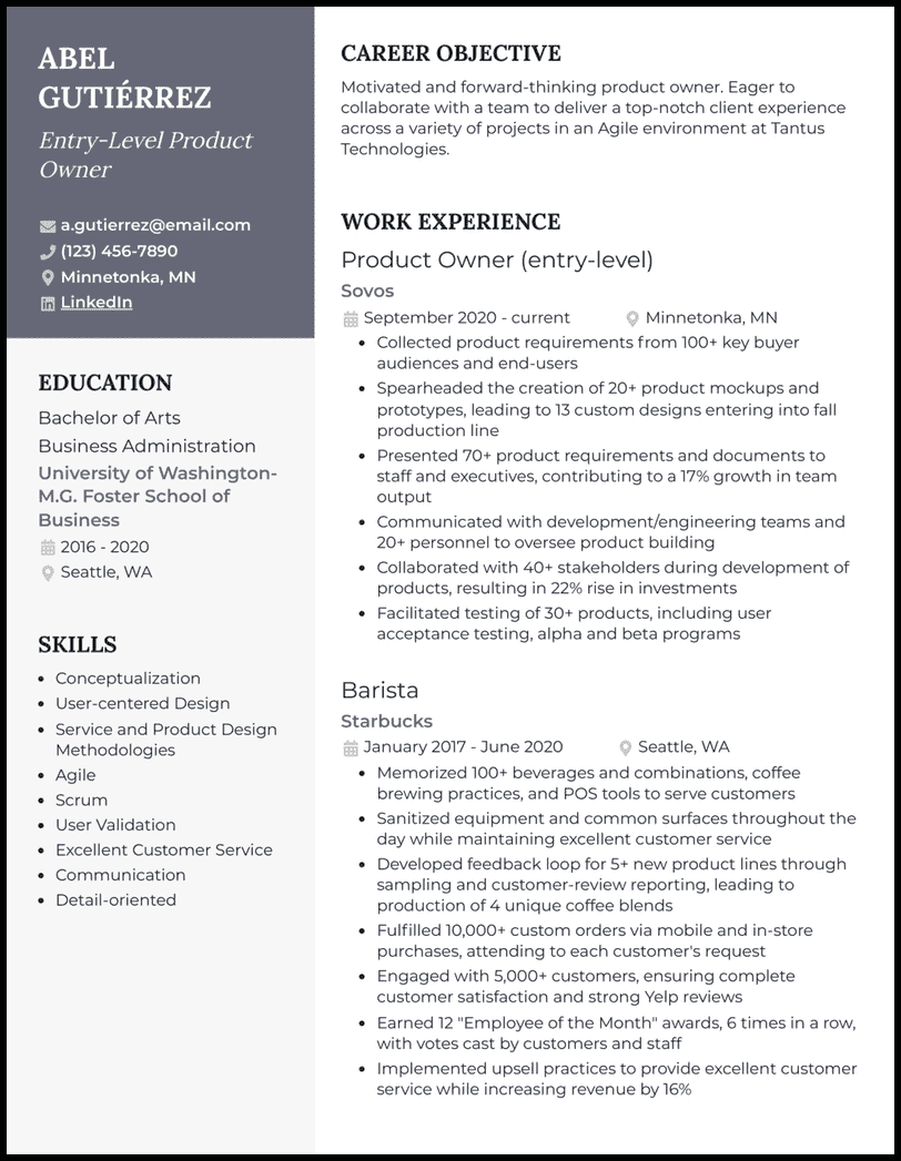 11 Product Owner Resume Samples for 2025