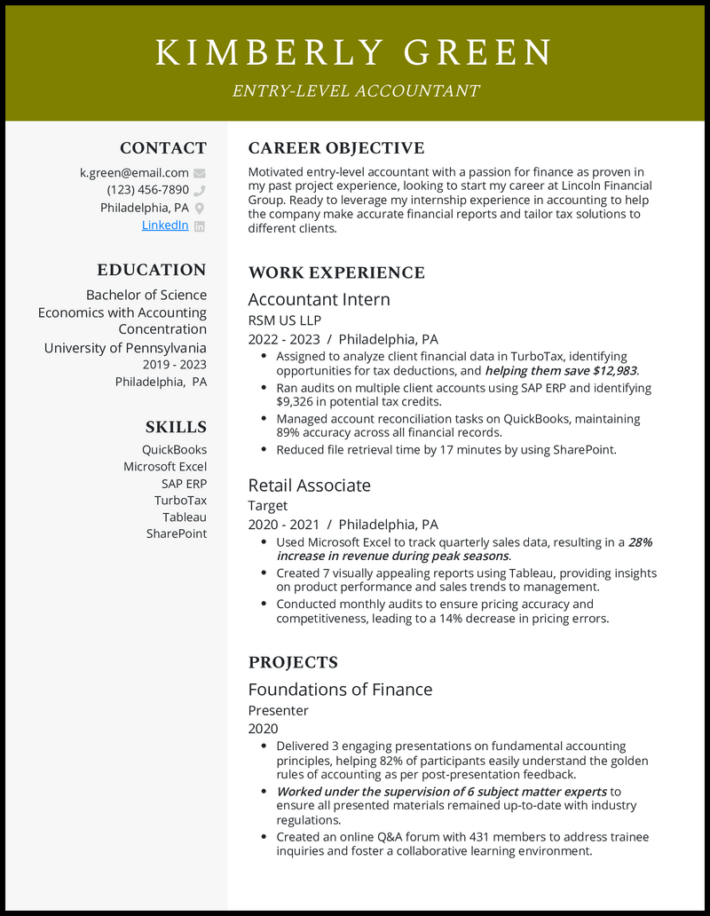 5 Entry-Level Accountant Resume Examples for 2024