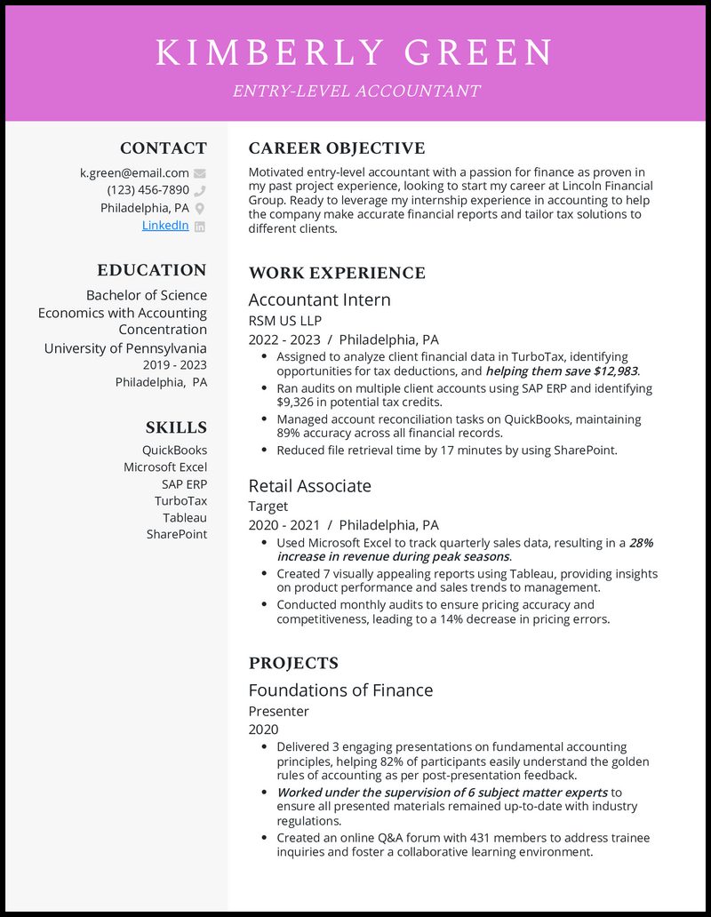 5 Entry-Level Accountant Resume Examples for 2024
