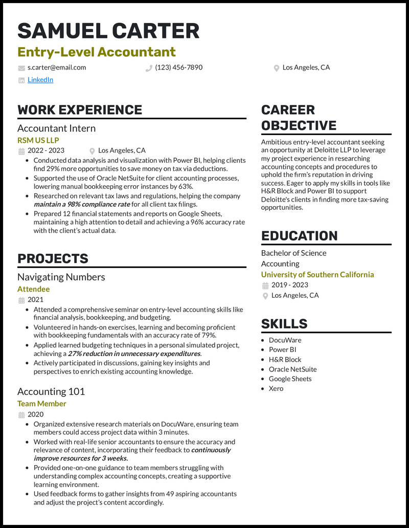 5 Entry-Level Accountant Resume Examples for 2024