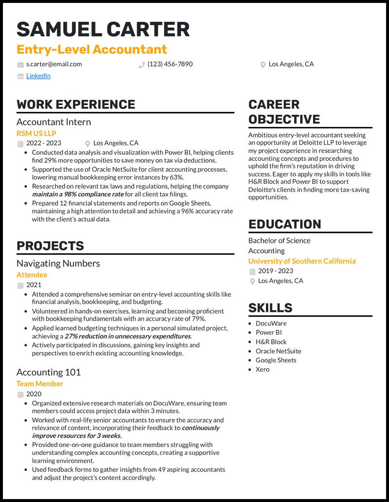 5 Entry-level Accountant Resume Examples For 2024