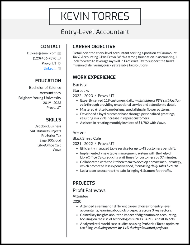 5 Entry-level Accountant Resume Examples For 2024