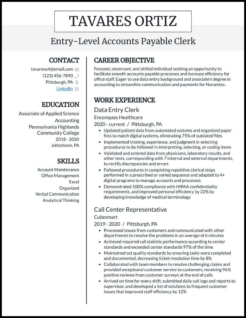 9 Accounts Payable Resume Examples Built for 2026