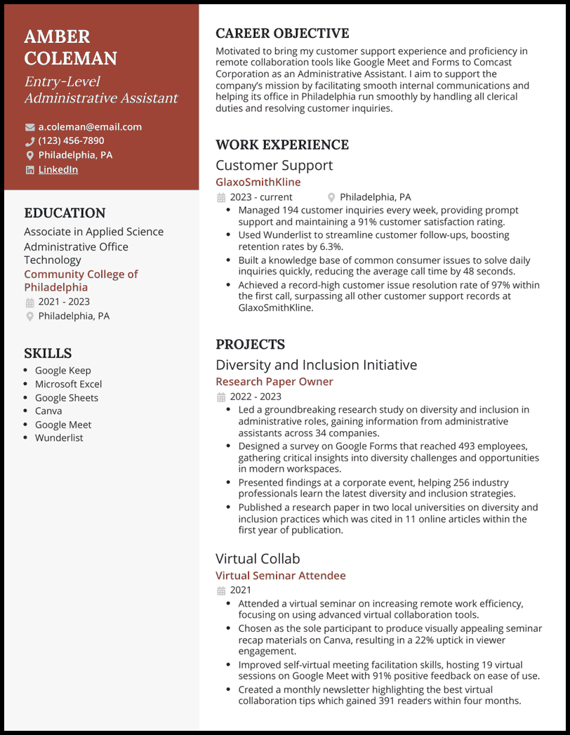 5 Real Entry-Level Admin Assistant Resume Examples That Worked in 2026