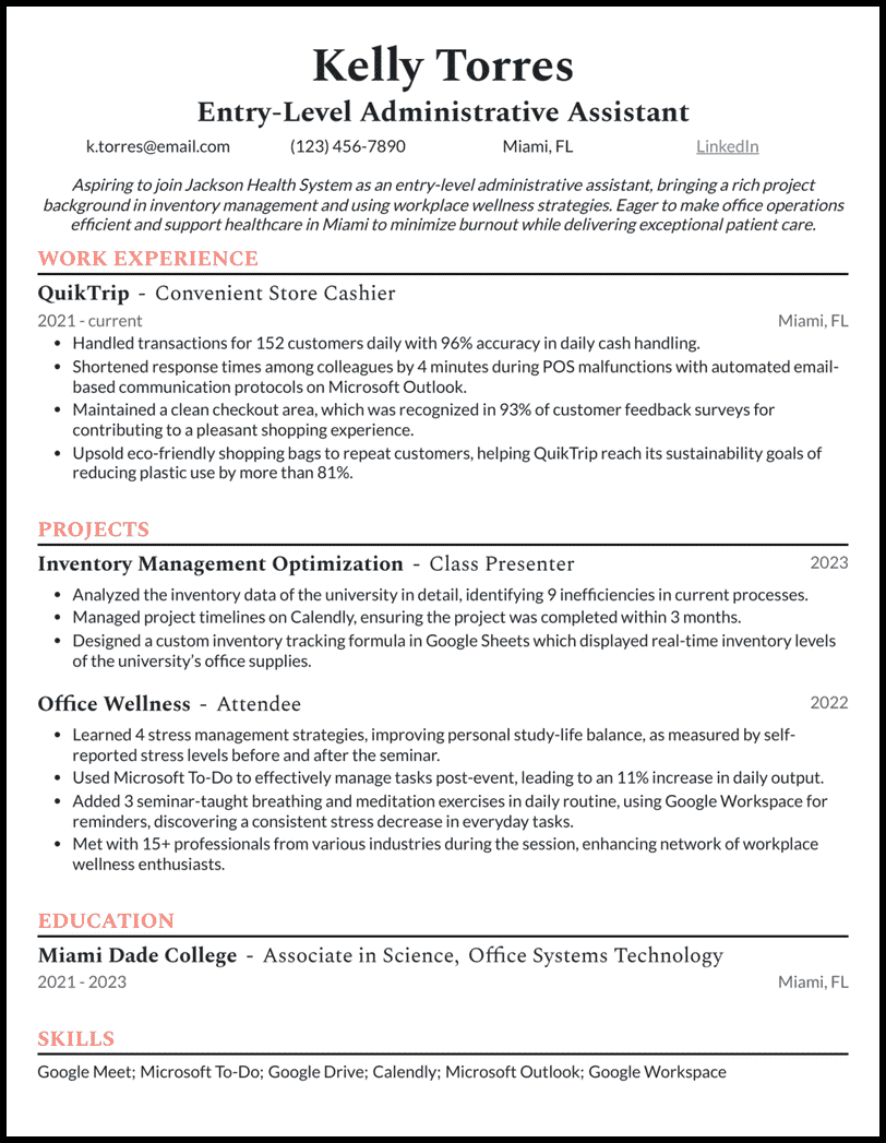 5 Real Entry-Level Admin Assistant Resume Examples That Worked in 2025