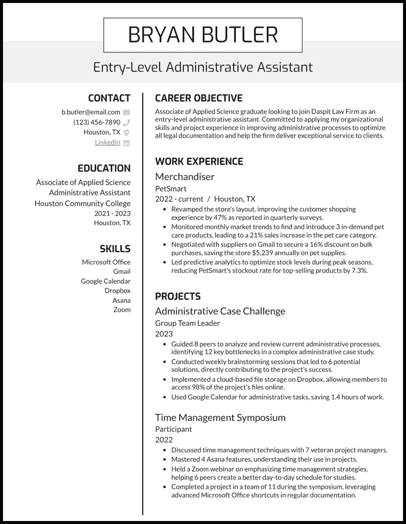 5 Real Entry-Level Admin Assistant Resume Examples That Worked in 2026