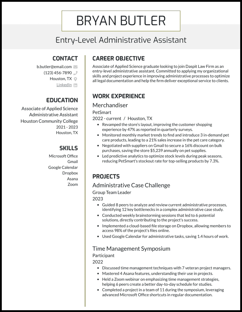 5 Real Entry-Level Admin Assistant Resume Examples That Worked in 2026
