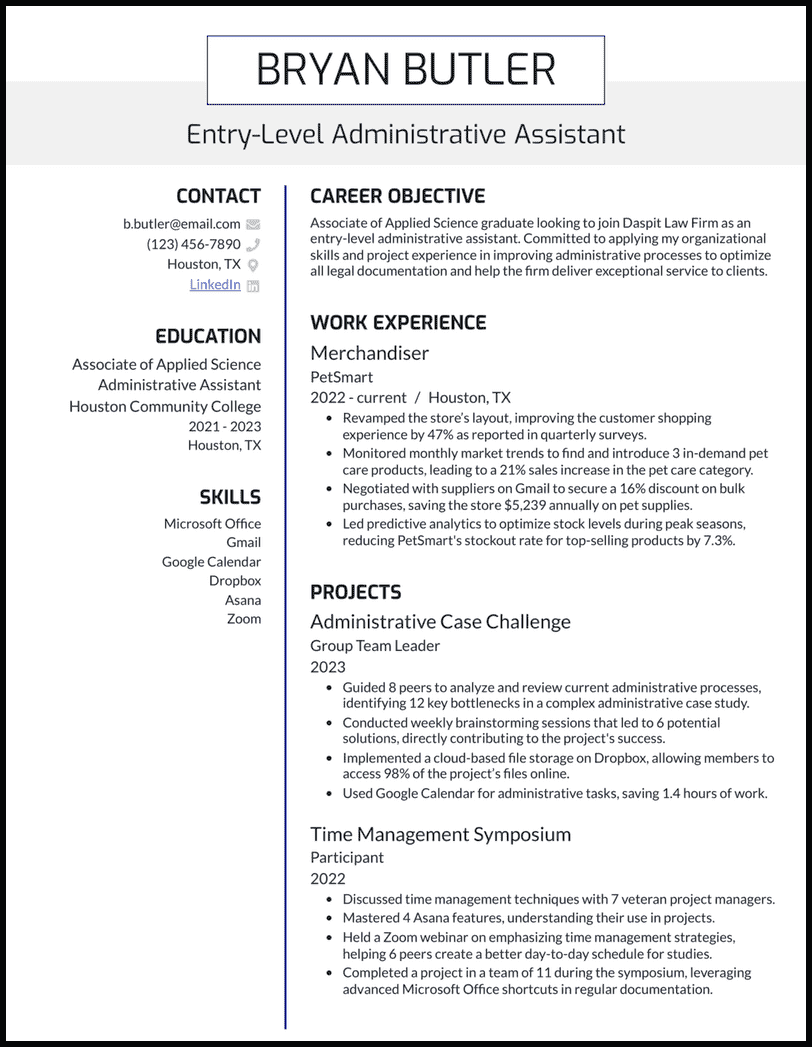 5 Real Entry-Level Admin Assistant Resume Examples That Worked in 2026
