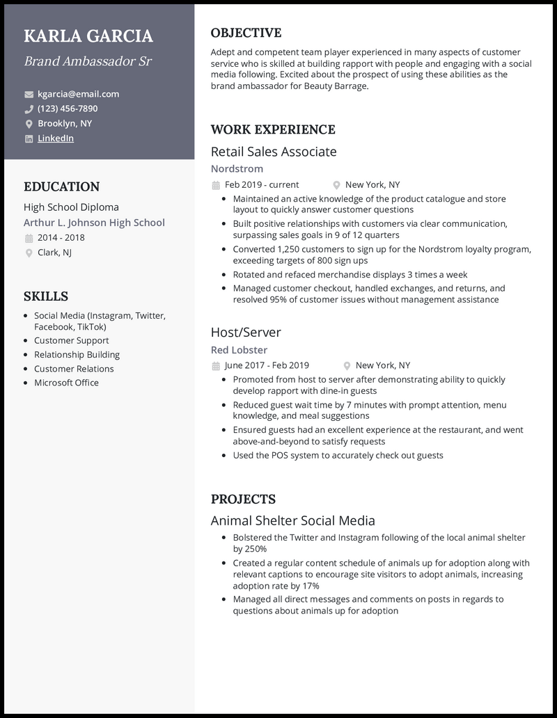 9 Brand Ambassador Resume Samples for 2025