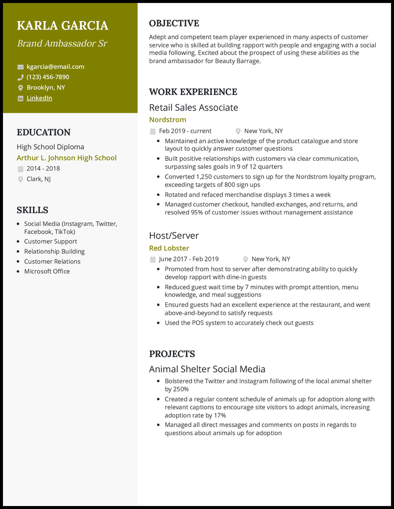 9 Brand Ambassador Resume Samples for 2025