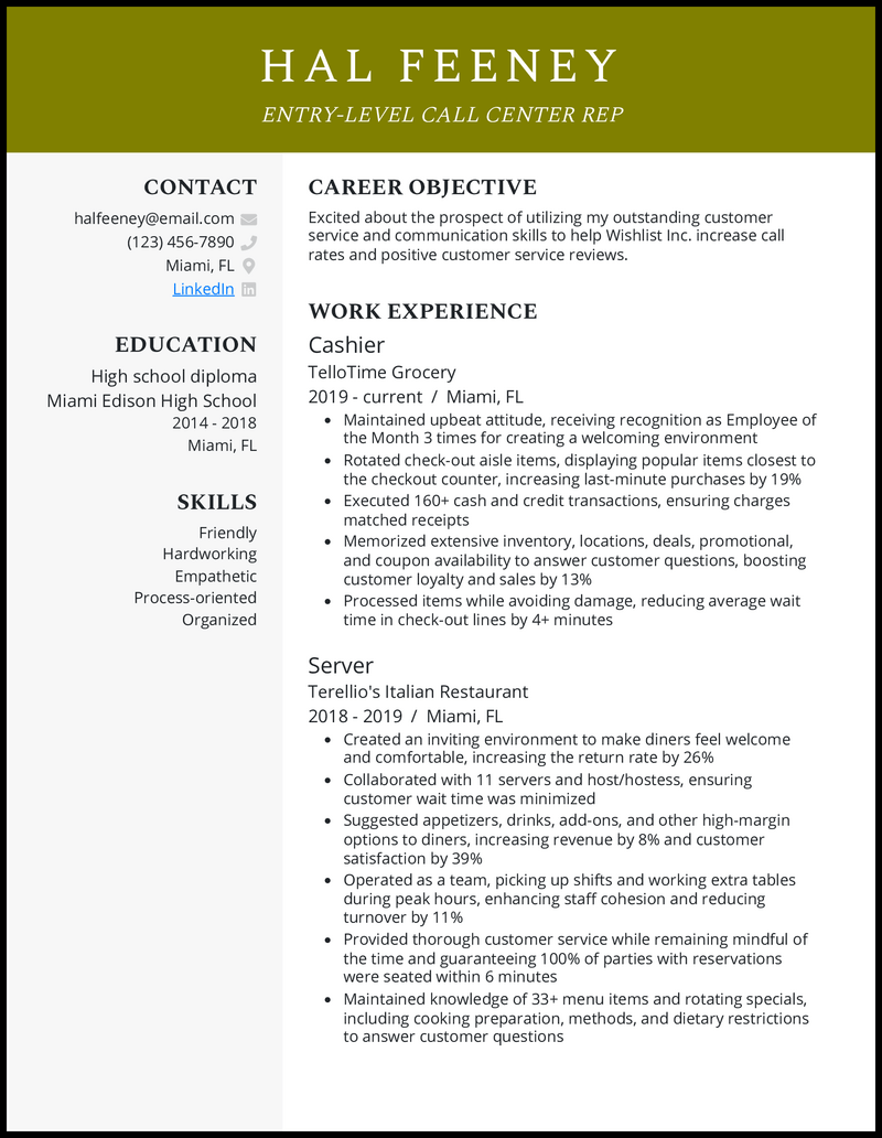 17 Call Center Representative Resume Examples for 2026