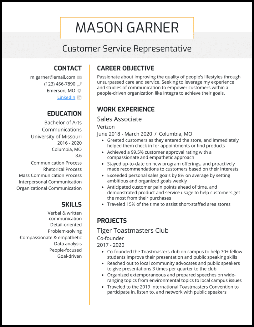 3 Entry-Level Customer Service Resume Examples