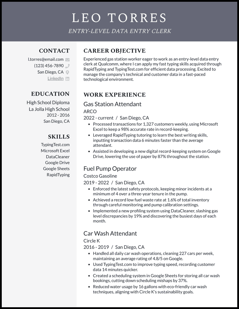 11 Entry-Level Data Entry Resume Examples for 2024