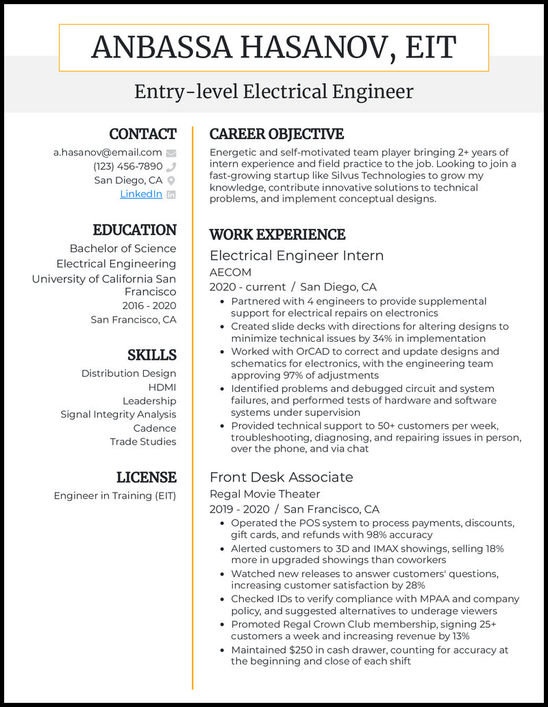 14 Electrical Engineer Resume Examples Built for 2024