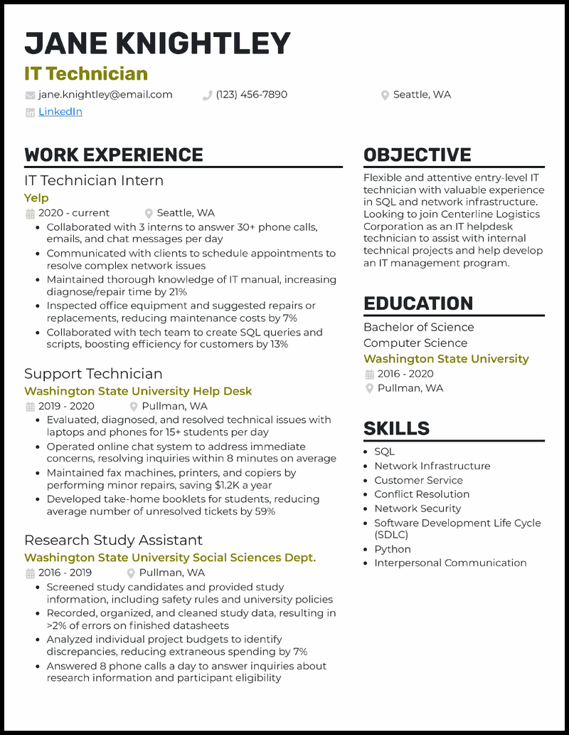 8 Best IT CV Examples & Samples for Information Technology Jobs