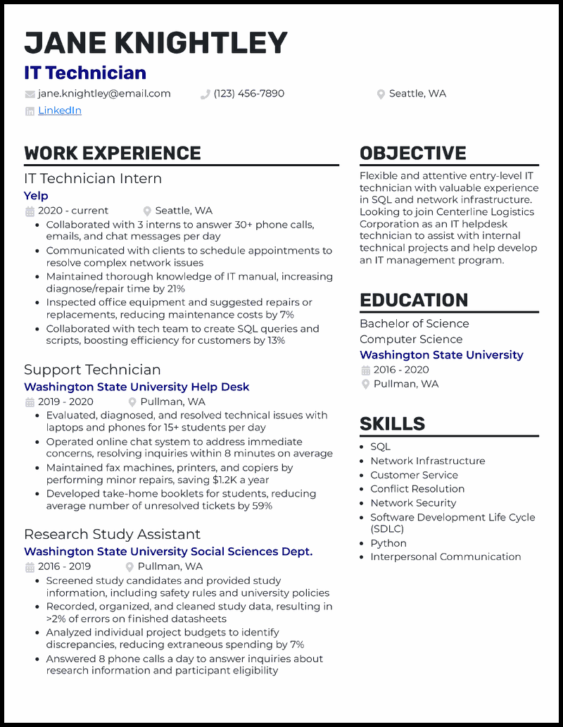 8 Best IT CV Examples & Samples for Information Technology Jobs